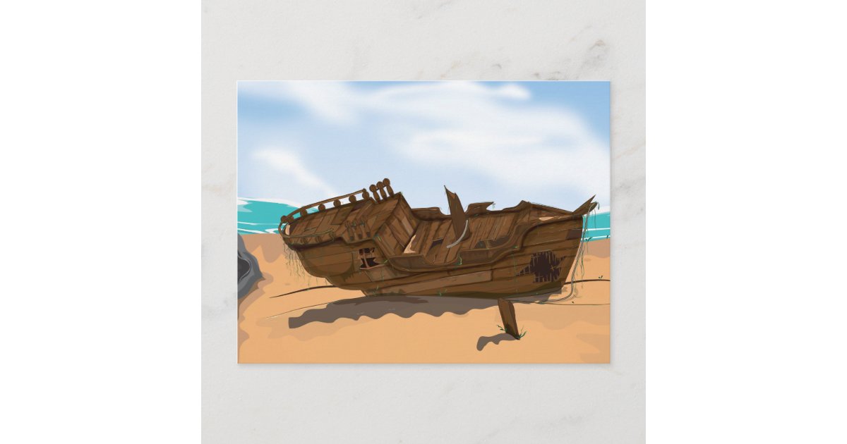 Beached Shipwreck Postcard | Zazzle