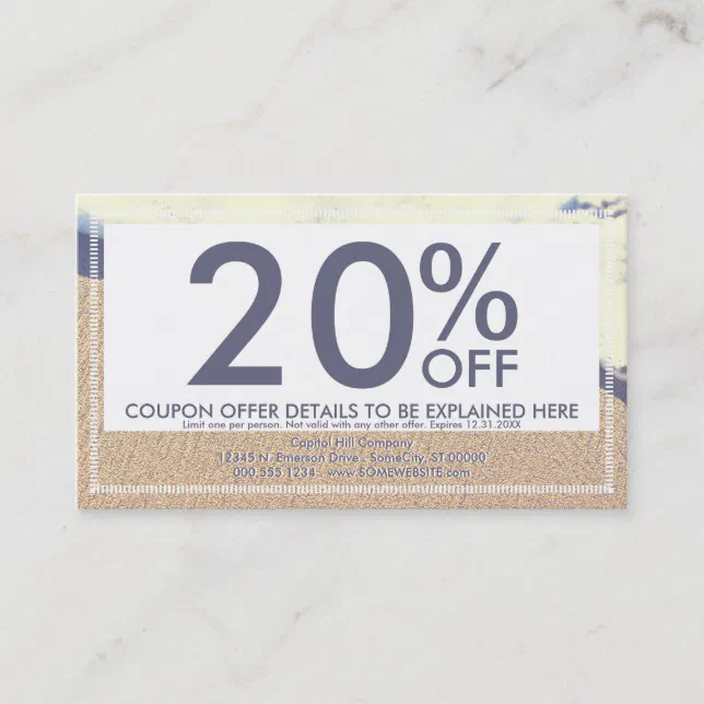 beached wave coupon card | Zazzle