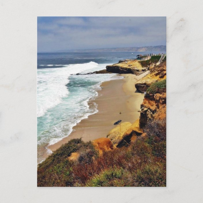 Beaches Ocean Cliffs La Jolla Postcard | Zazzle.com