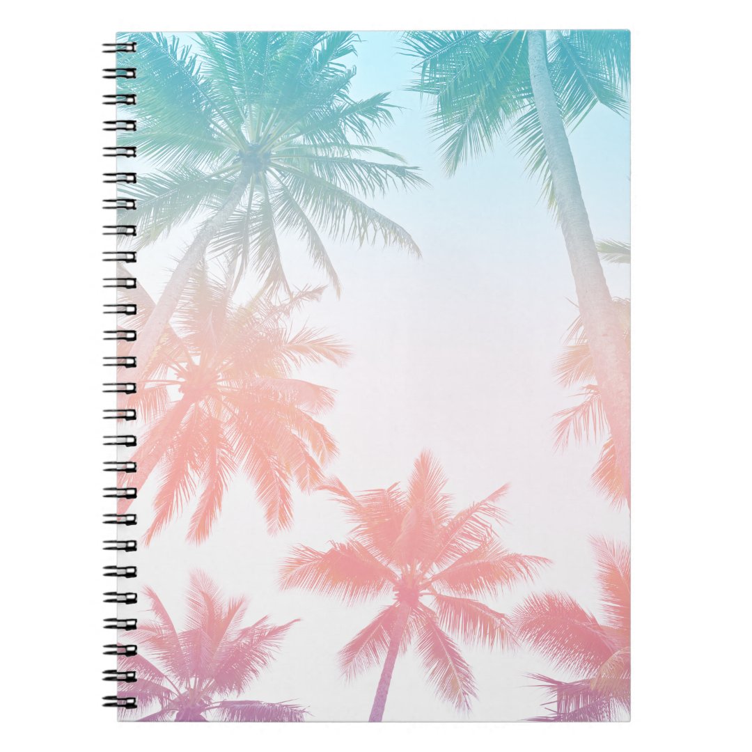 Beachy Vintage Sunset Palm Trees Notebook | Zazzle