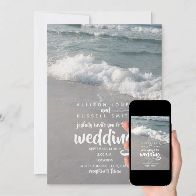 Beachy Waves Wedding Invitation | Zazzle
