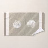 Beachy White Stripes & White Seashells Sand Dunes Bath Towel Set | Zazzle