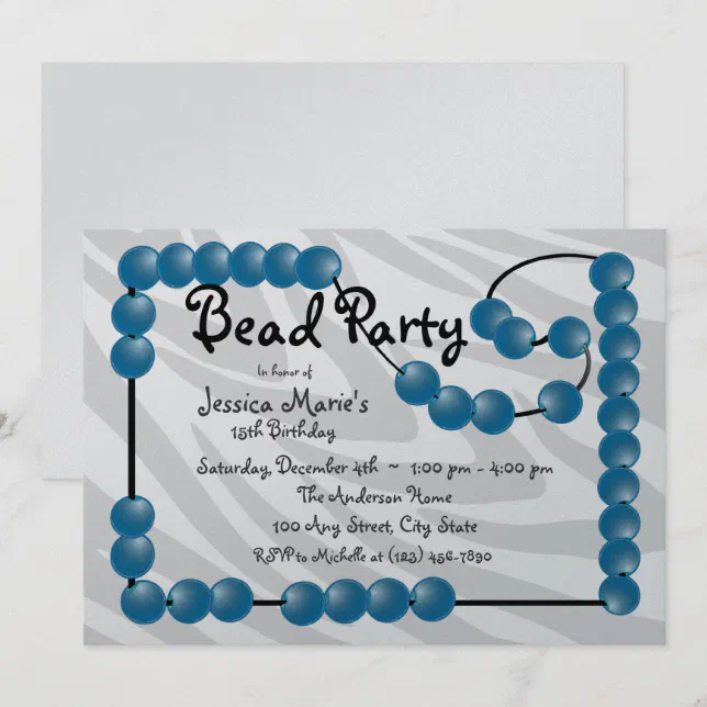 Bead Party Invitation | Zazzle