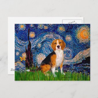 Beagle 7 - Starry Night Postcard | Zazzle