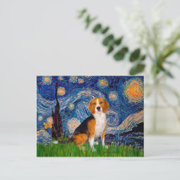 Beagle 7 - Starry Night Postcard | Zazzle