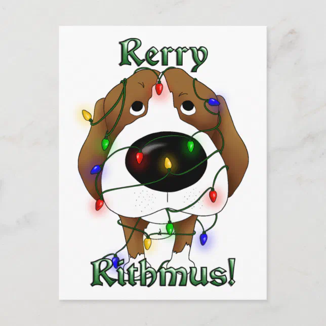 Beagle Christmas Lights Holiday Postcard | Zazzle
