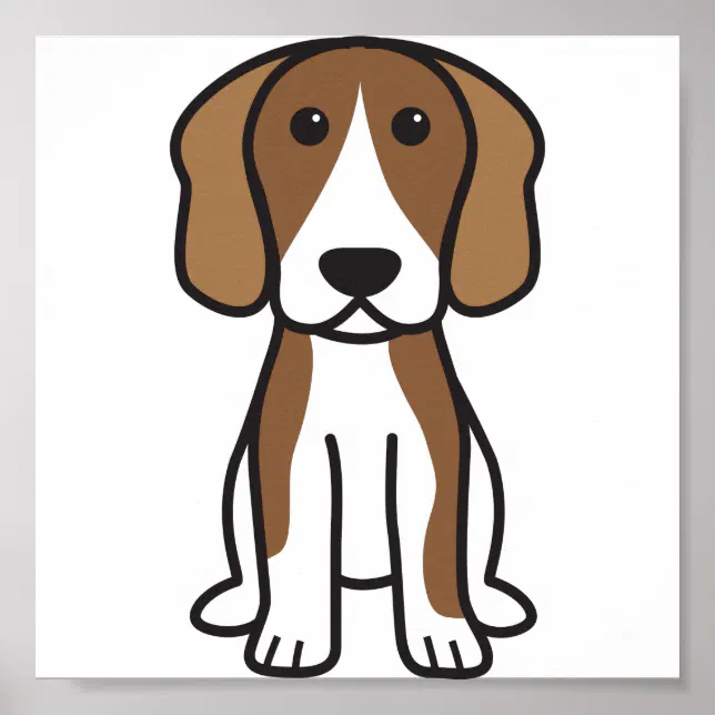 Beagle Dog Cartoon Poster | Zazzle