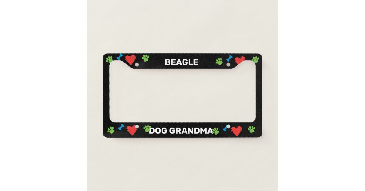 Beagle Dog Grandma License Plate Frame | Zazzle