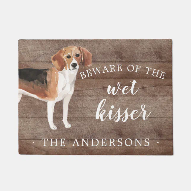 Beagle Dog Personalized Door Mat | Zazzle