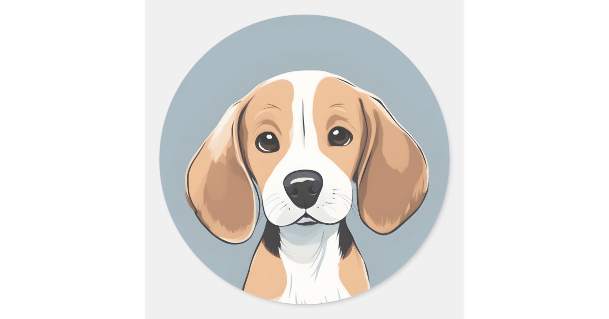 Beagle Face Sticker | Zazzle