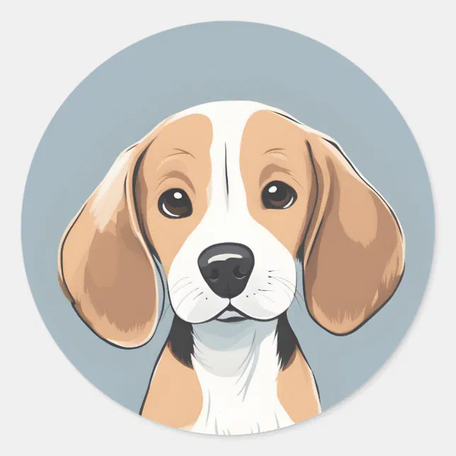 Beagle Face Sticker | Zazzle