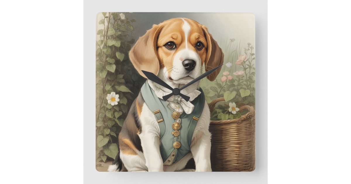 Beagle Lover's Square Wall Clock | Zazzle