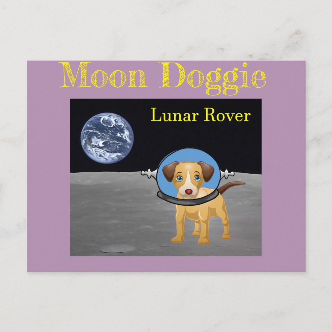 Beagle Moon Dog Lunar Rover by Funnycomb Postcard | Zazzle