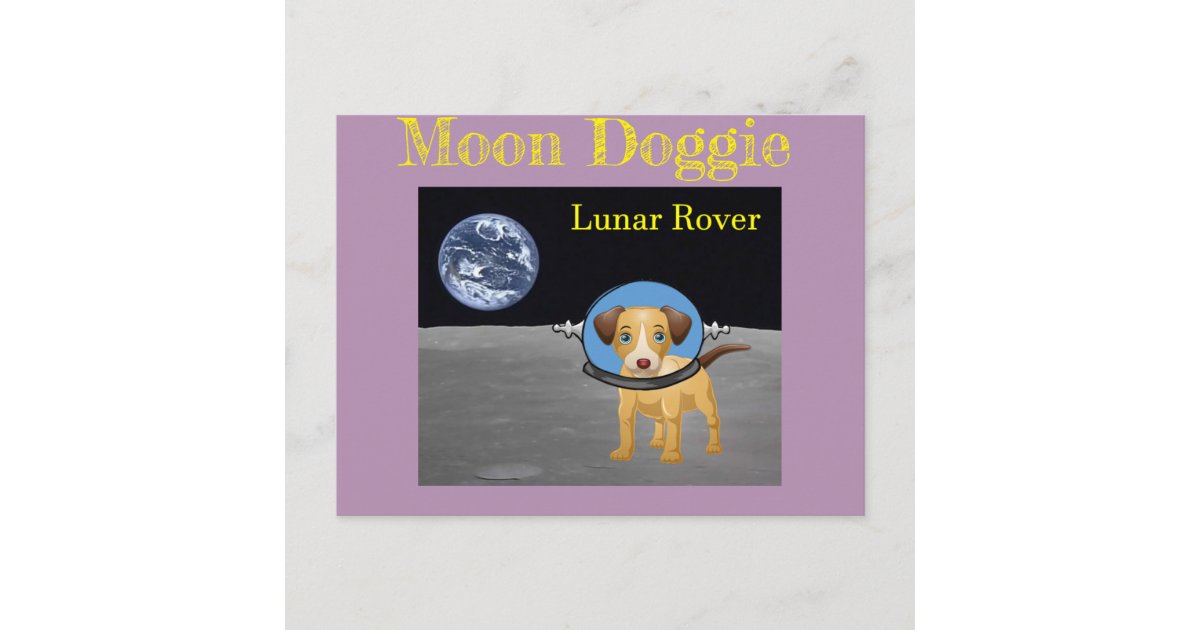 Beagle Moon Dog Lunar Rover by Funnycomb Postcard | Zazzle