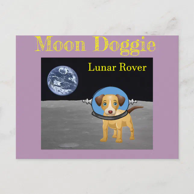 Beagle Moon Dog Lunar Rover by Funnycomb Postcard | Zazzle