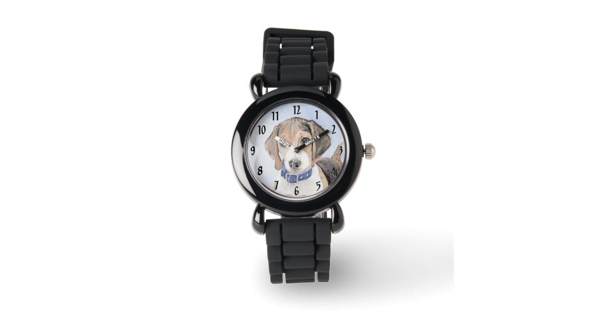 Beagle Painting - Cute Original Dog Art Watch | Zazzle