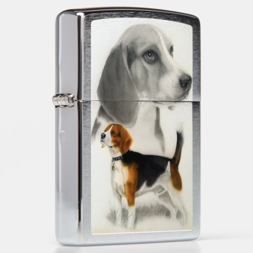 Beagle Portrait Painting Zippo Lighter | Zazzle