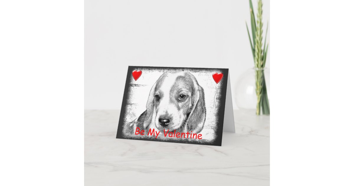 Beagle Puppy dog Valentines Day Card | Zazzle