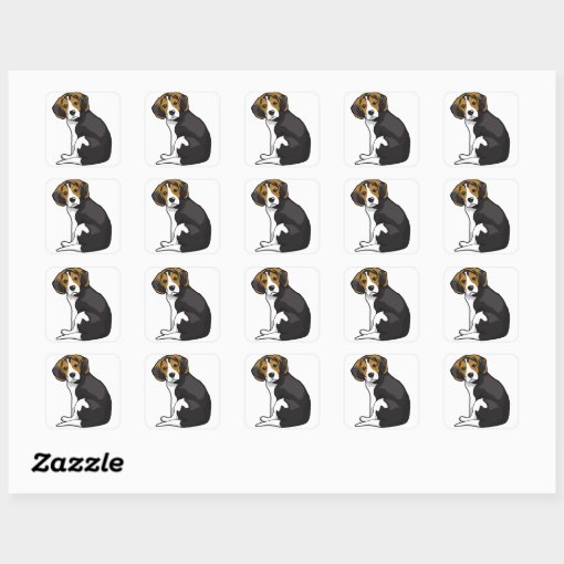 Beagle Puppy Square Sticker | Zazzle