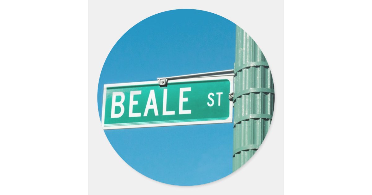 Beale Street sign Classic Round Sticker | Zazzle.com