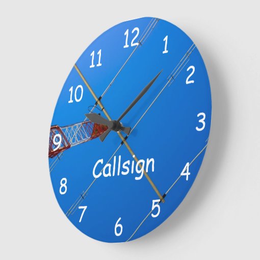 Beam Antenna and Callsign Large Clock | Zazzle