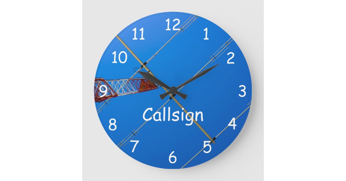 Beam Antenna and Callsign Large Clock | Zazzle