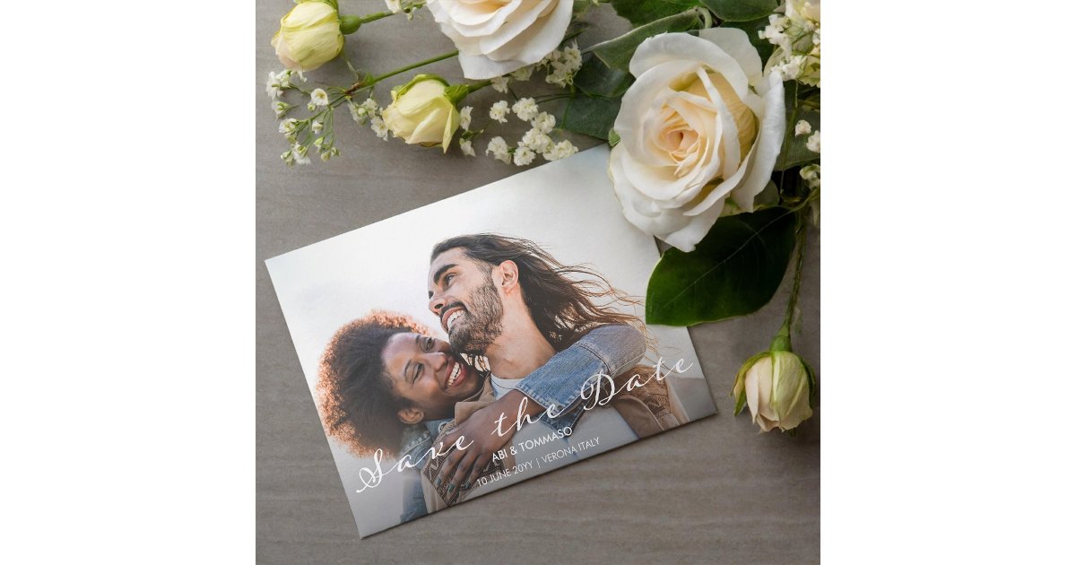 Beaming Delight Photo Wedding Save the Date Invitation | Zazzle