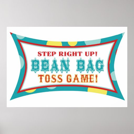 Bean Bag Toss Booth Sign Carnival Circus Birthday | Zazzle