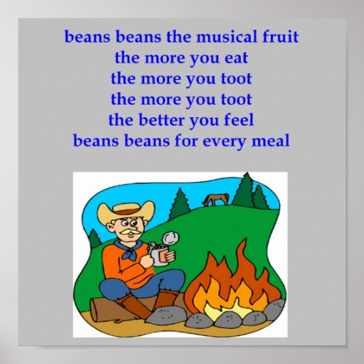 beans the nusical fruit fart rhyme print | Zazzle