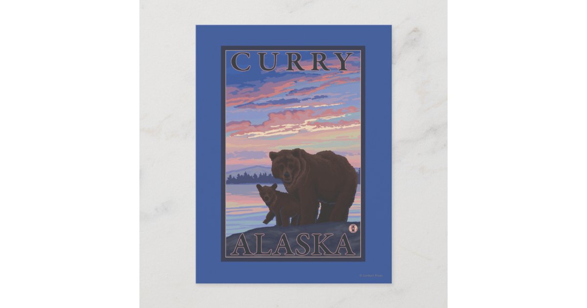 Bear and Cub - Curry, Alaska Postcard | Zazzle