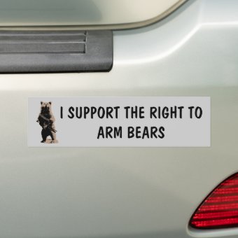 Bear arms Grizzly Bear Bumper Sticker | Zazzle