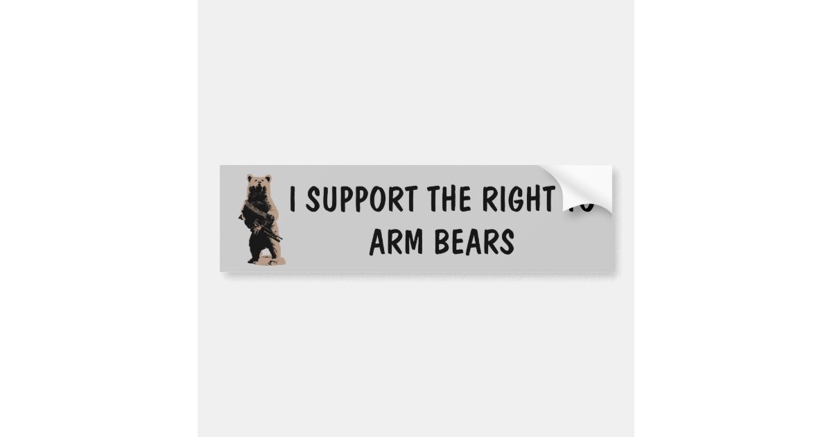 Bear arms Grizzly Bear Bumper Sticker | Zazzle
