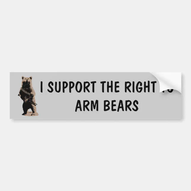 Bear arms Grizzly Bear Bumper Sticker | Zazzle
