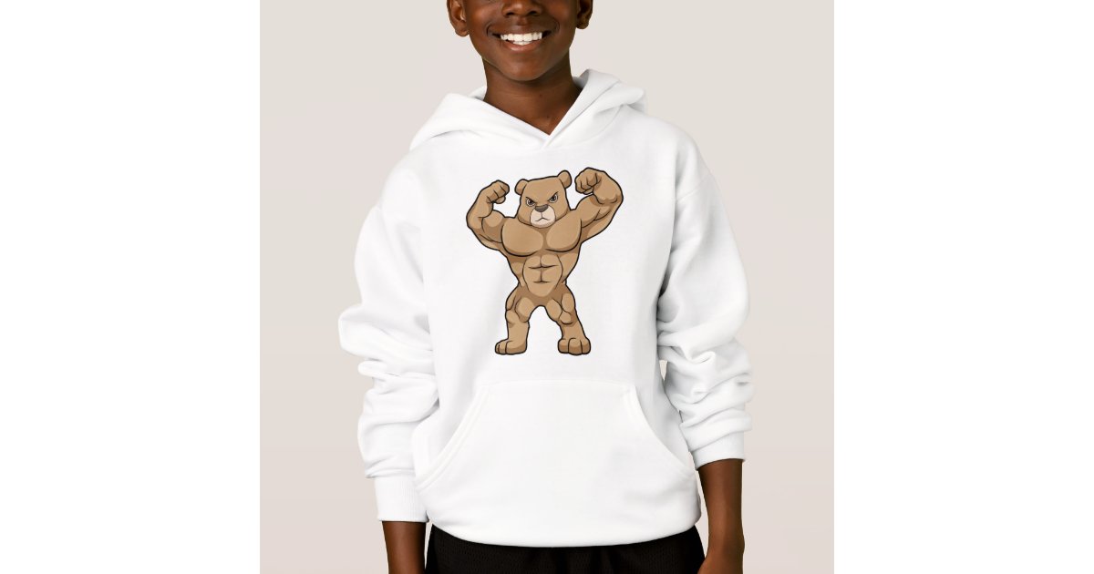 Bear as Bodybuilder with big Muscles Hoodie | Zazzle