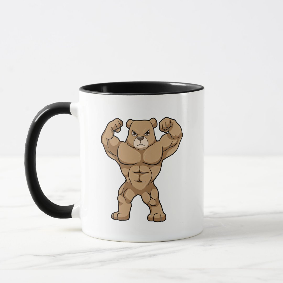 Bear as Bodybuilder with big Muscles Mug | Zazzle