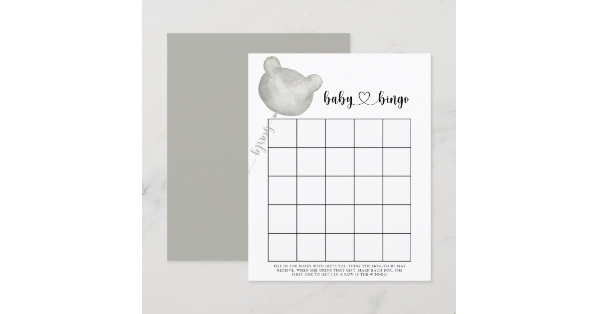Bear Baby shower bingo game | Zazzle