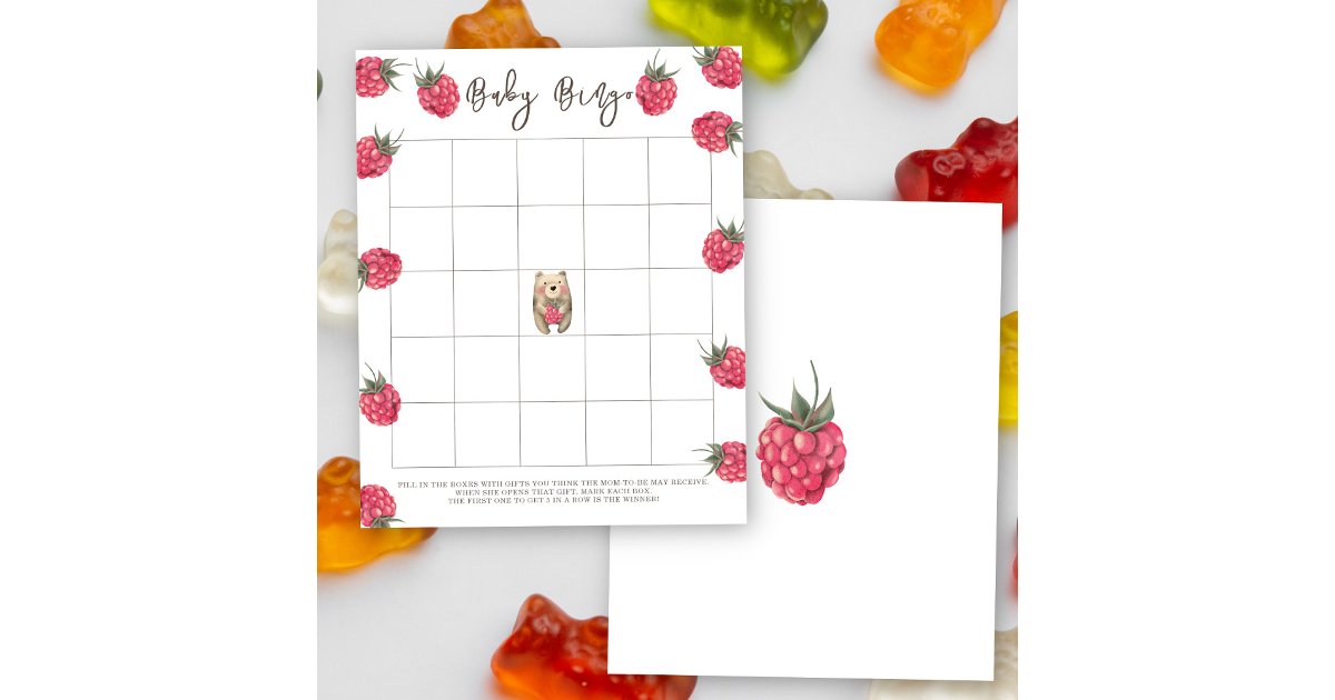 Bear - Baby shower bingo game | Zazzle
