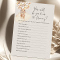 Bear Baby Shower Game How Well Do You Know | Zazzle