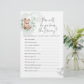 Bear Baby Shower Game - How Well Do You Know Mommy | Zazzle
