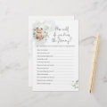 Bear Baby Shower Game - How Well Do You Know Mommy | Zazzle