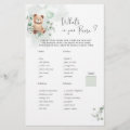 Bear Baby Shower Game - What's In Your Purse | Zazzle