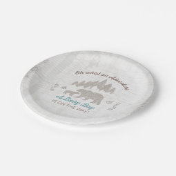 Bear Baby Shower Paper Plate Boy Adventure Shower | Zazzle