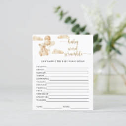 Bear Baby Word Scramble | Baby Shower Game | Zazzle