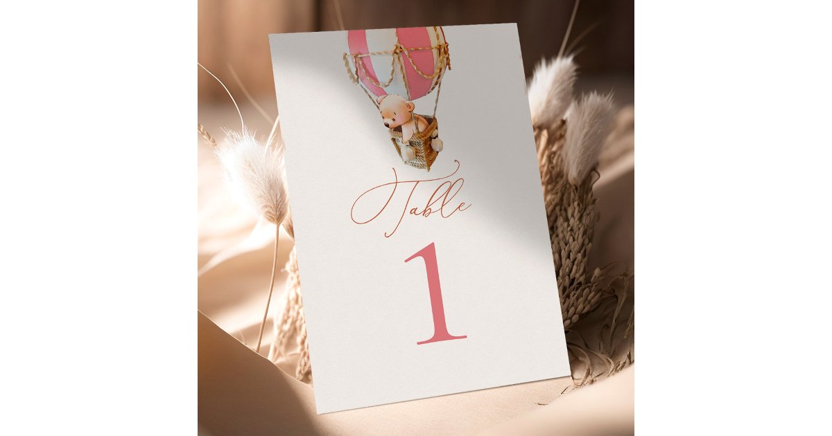 Bear Balloons Table Number | Zazzle