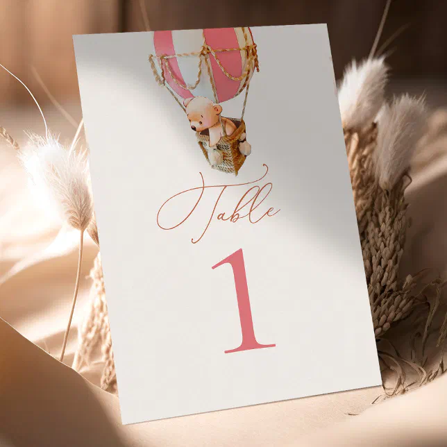 Bear Balloons Table Number | Zazzle