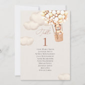 Bear Balloons Table Number and Guest Names | Zazzle