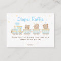 Bear Blue Train Baby Shower Diaper Raffle Enclosure Card | Zazzle