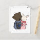 Bear & Bunny Postcard Bear Bunny Love Art card | Zazzle