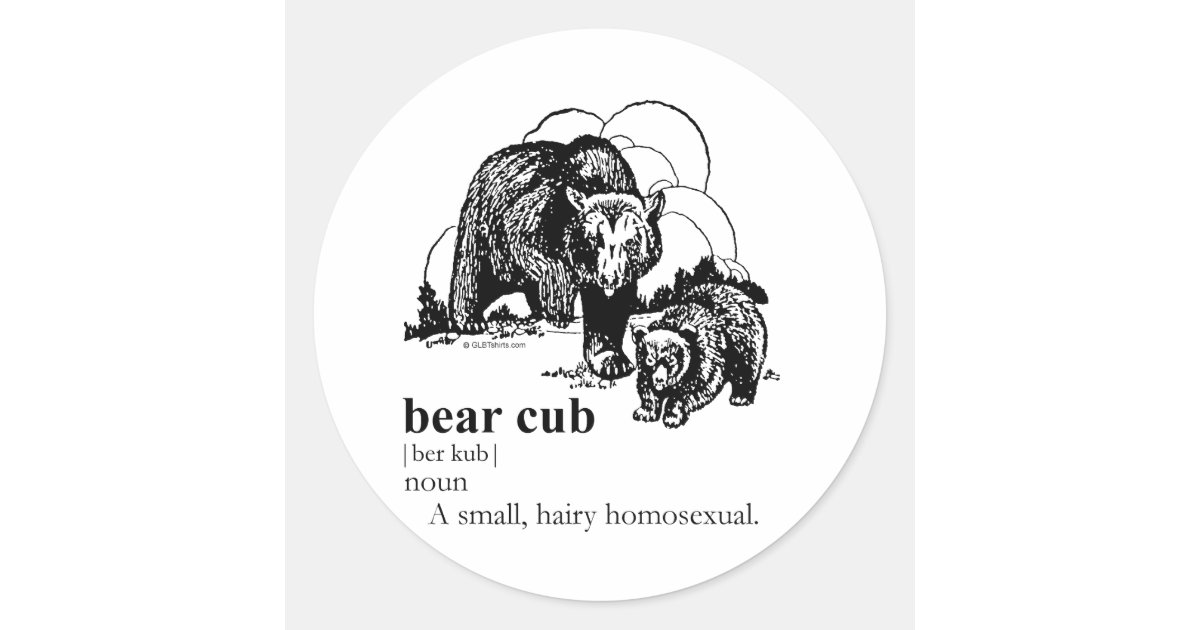 BEAR CUB DEFINITION CLASSIC ROUND STICKER | Zazzle