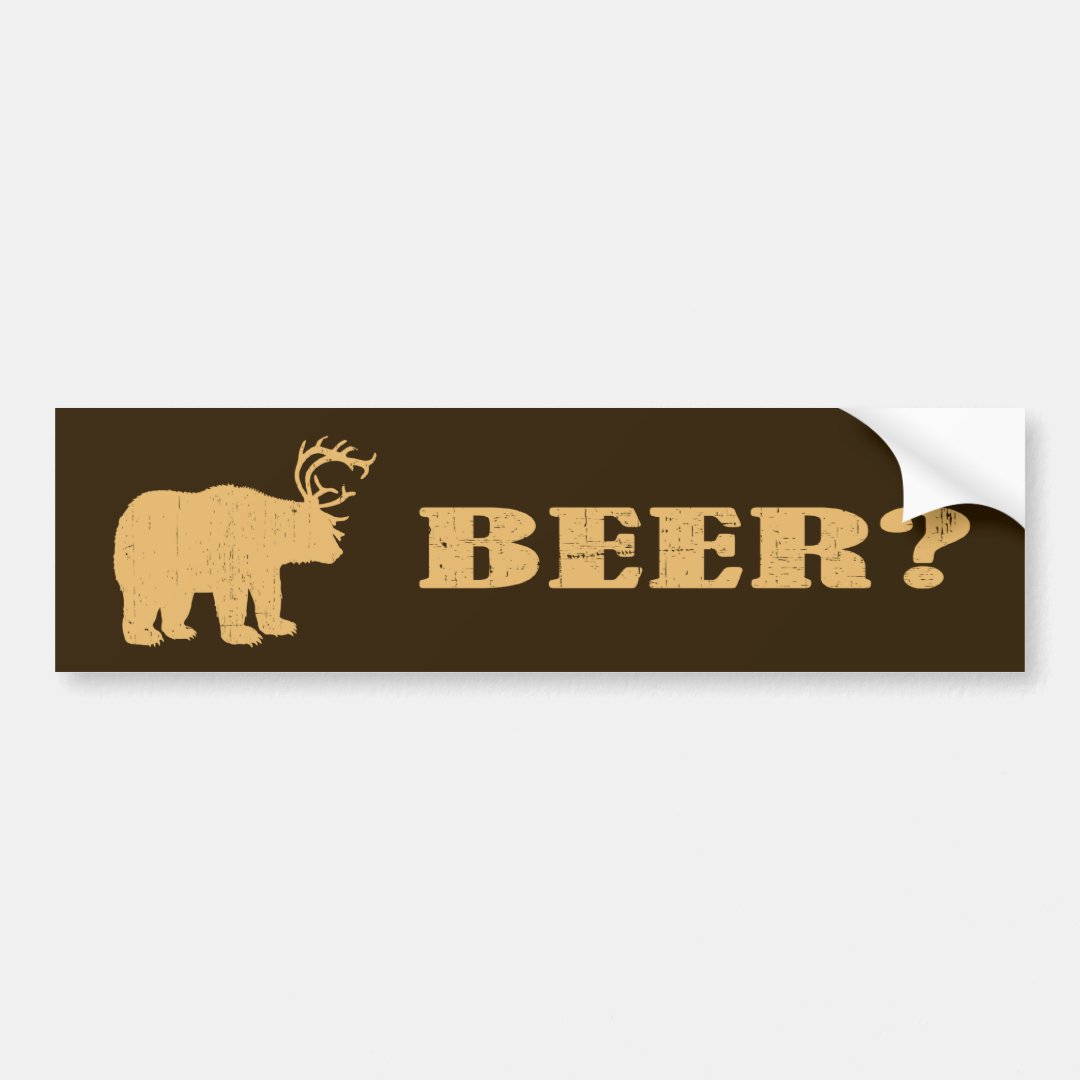 Bear + Deer = Bear? Funny Hunting Bumper Stickers | Zazzle